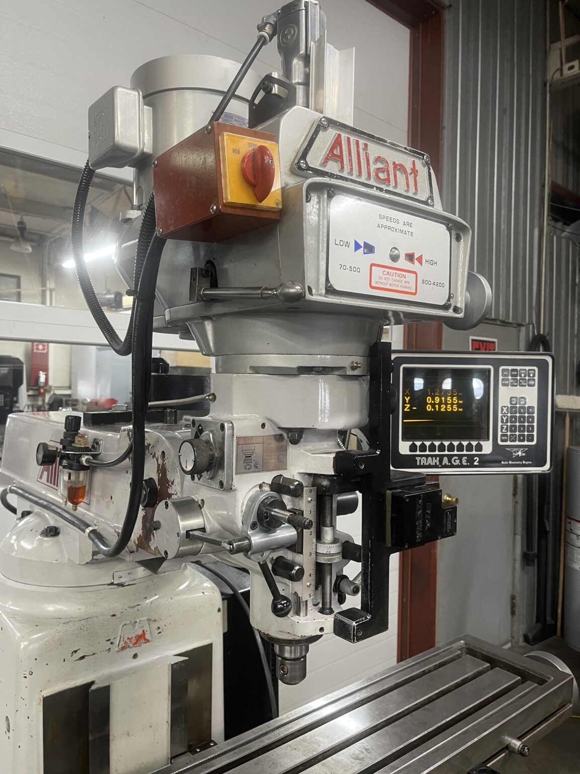 ALLIANT MODEL 1054-3V VERTICAL MILLING MACHINE W/ TRAK AGE 2 CNC ...